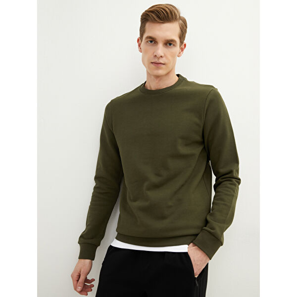 LCW BASIC Bisiklet Yaka Uzun Kollu Erkek Sweatshirt