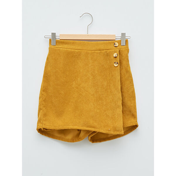 Basic Kadife Kız Çocuk Şort Etek