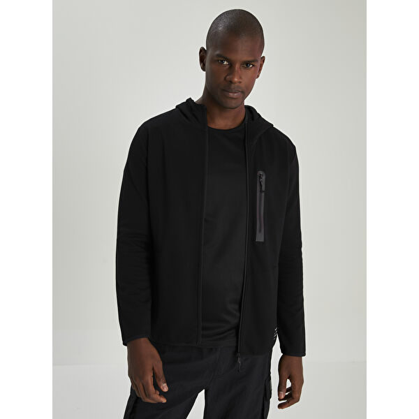 Standart Kalıp Kapüşonlu Erkek Spor Hırka Standart Kalıp Kapüşonlu Erkek Spor Hırka