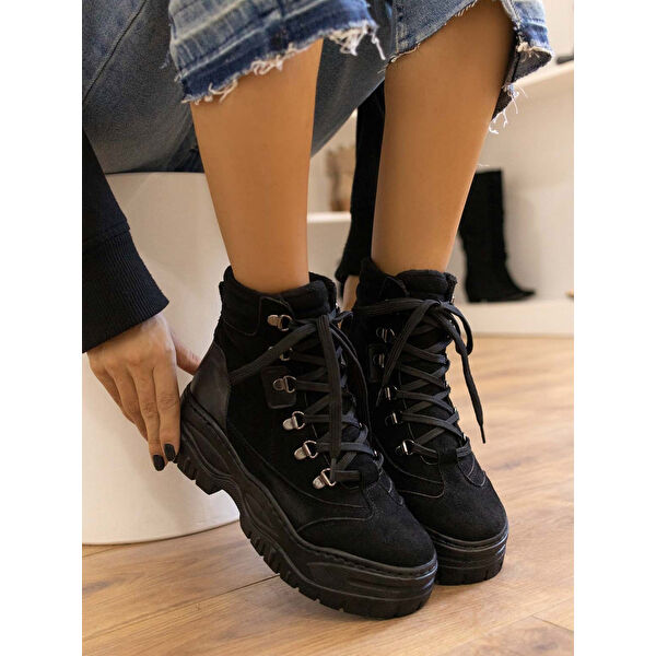 Dark Seer Bağcıklı Kalın Taban Kadın Bot