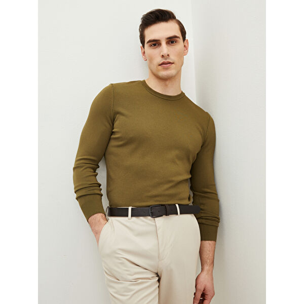 Bisiklet Yaka Uzun Kollu Erkek Triko Kazak