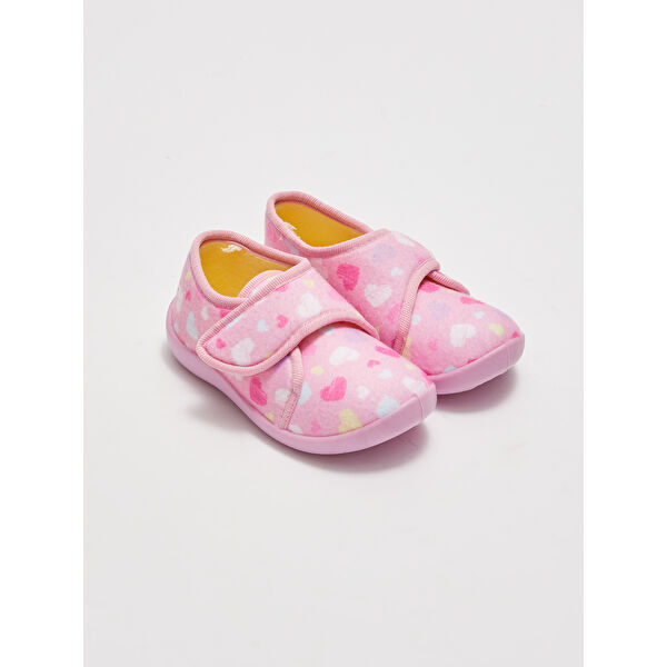 Baskılı Cırt Cırtlı Kız Bebek Panduf