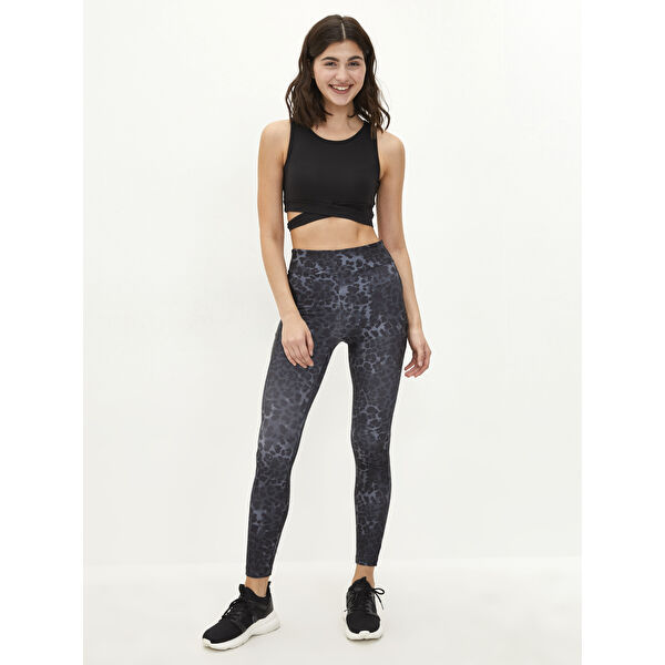 Beli Lastikli Desenli Kadın Tayt