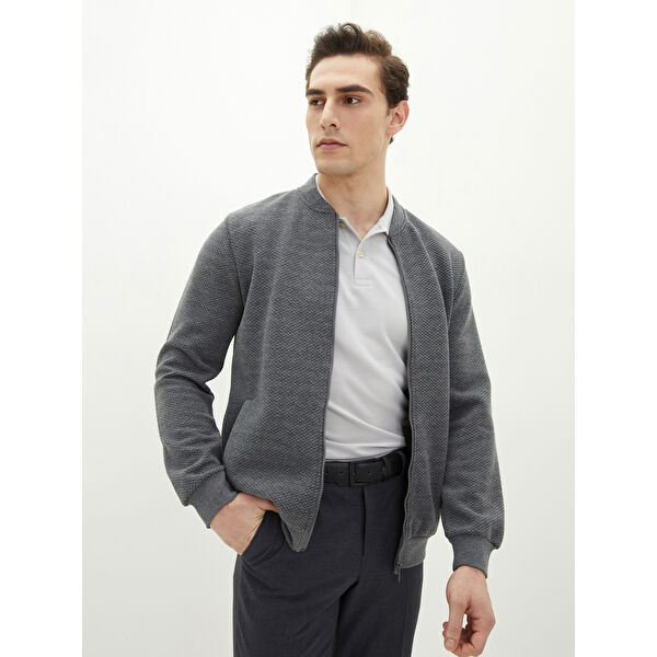 Rahat Kalıp Kolej Yaka Uzun Kollu Erkek Spor Hırka Rahat Kalıp Kolej Yaka Uzun Kollu Erkek Spor Hırka