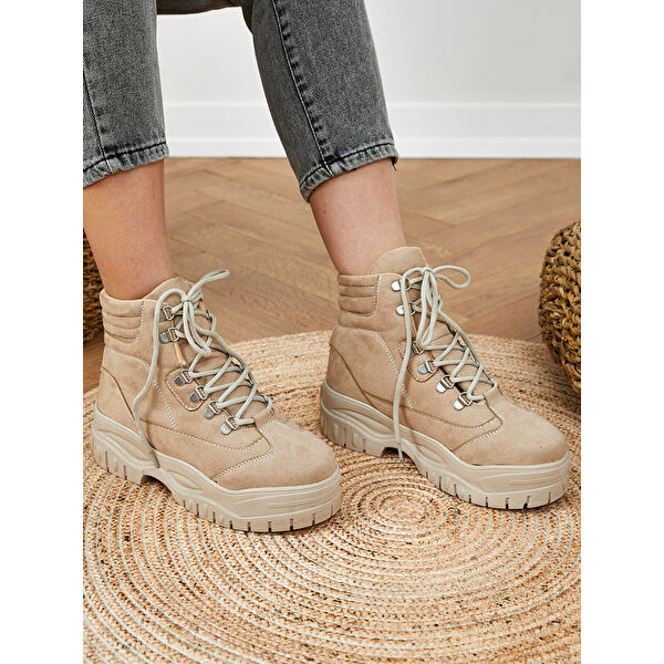 TONNY BLACK Bağcıklı Kalın Taban Kadın Bot