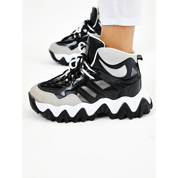 TONNY BLACK Bağcıklı Renk Bloklu Kalın Taban Kadın Spor Ayakkabı