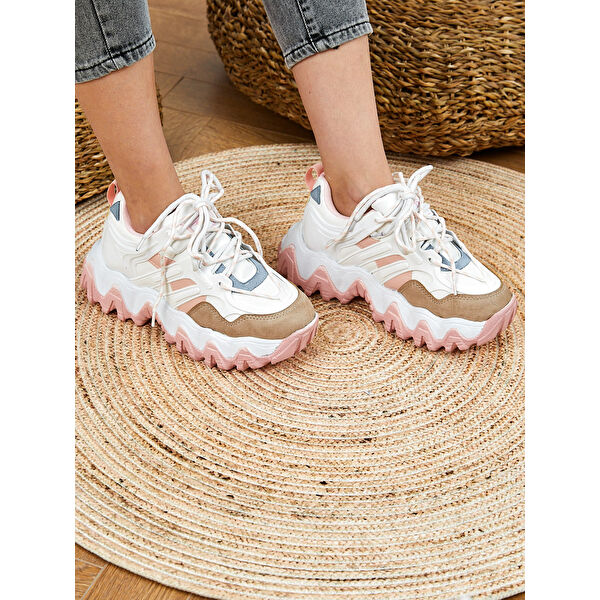 TONNY BLACK Bağcıklı Renk Bloklu Kalın Taban Kadın Spor Ayakkabı