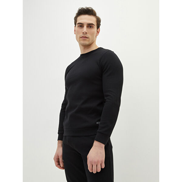 LCW BASIC Bisiklet Yaka Uzun Kollu Erkek Sweatshirt