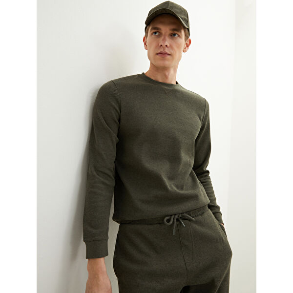 LCW BASIC Bisiklet Yaka Uzun Kollu Erkek Sweatshirt