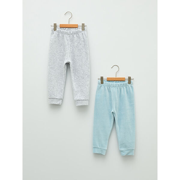 Beli Lastikli Basic Kadife Erkek Bebek Pijama Alt 2'li Beli Lastikli Basic Kadife Erkek Bebek Pijama Alt 2'li