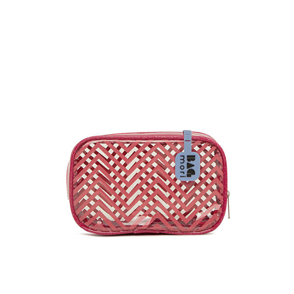 Bagmori Simli Baskılı Şeffaf Kadın Makyaj Çantası