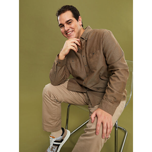 Büyük Beden Regular Fit Uzun Kollu Gabardin Erkek Gömlek Büyük Beden Regular Fit Uzun Kollu Gabardin Erkek Gömlek