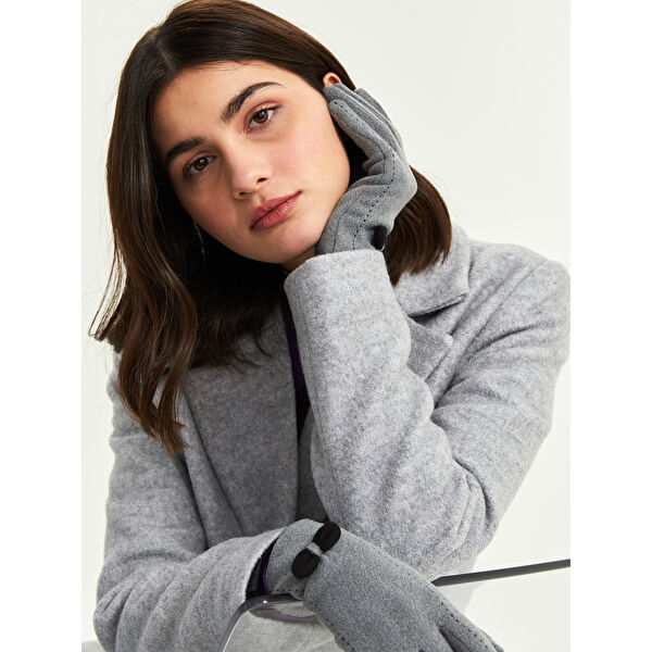 Süet Görünümlü Kadın Eldiven