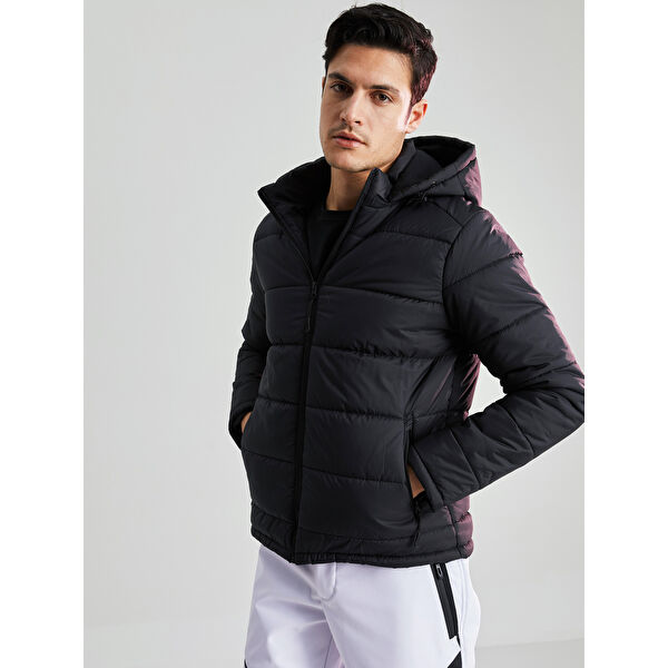 Standart Kalıp Kapüşonlu Erkek Şişme Mont Standart Kalıp Kapüşonlu Erkek Şişme Mont