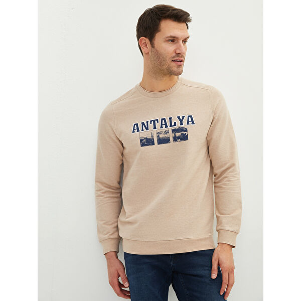 Bisiklet Yaka Uzun Kollu Antalya Baskılı Erkek Sweatshirt Bisiklet Yaka Uzun Kollu Antalya Baskılı Erkek Sweatshirt