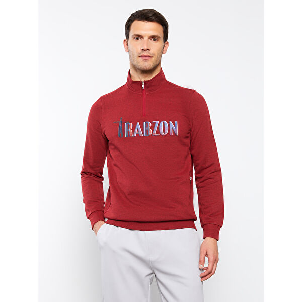 Dik Yaka Uzun Kollu Trabzon Baskılı Erkek Sweatshirt Dik Yaka Uzun Kollu Trabzon Baskılı Erkek Sweatshirt