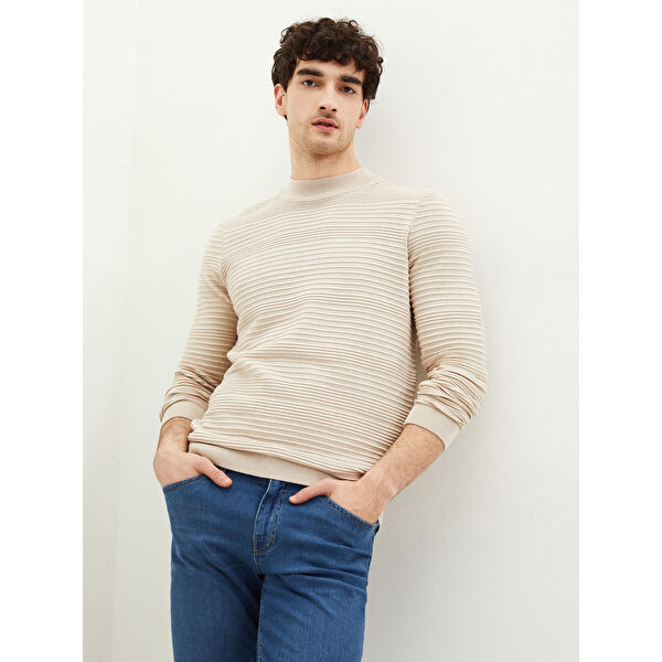 Yarım Balıkçı Yaka Uzun Kollu Erkek Triko Kazak