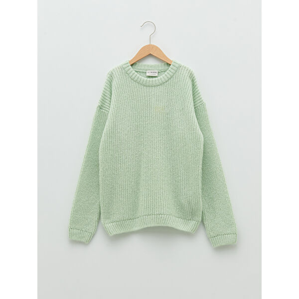 Bisiklet Yaka Basic Uzun Kollu Kız Çocuk Triko Kazak