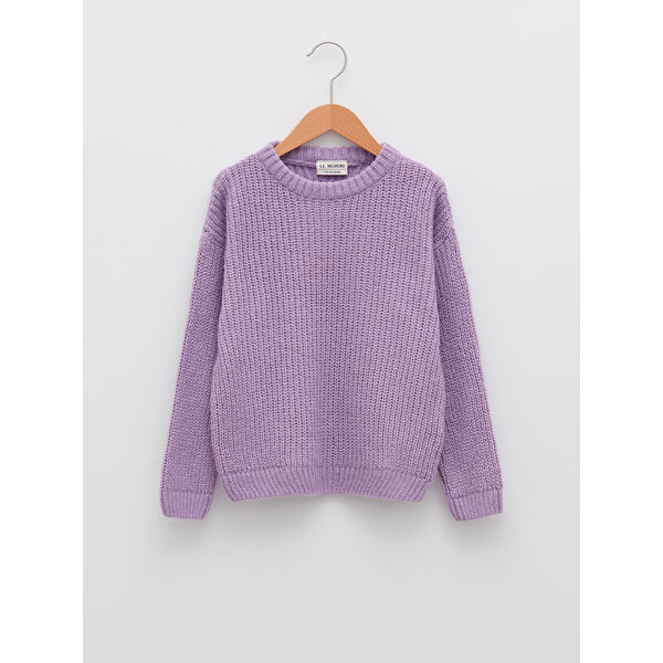 Bisiklet Yaka Basic Uzun Kollu Kız Çocuk Triko Kazak