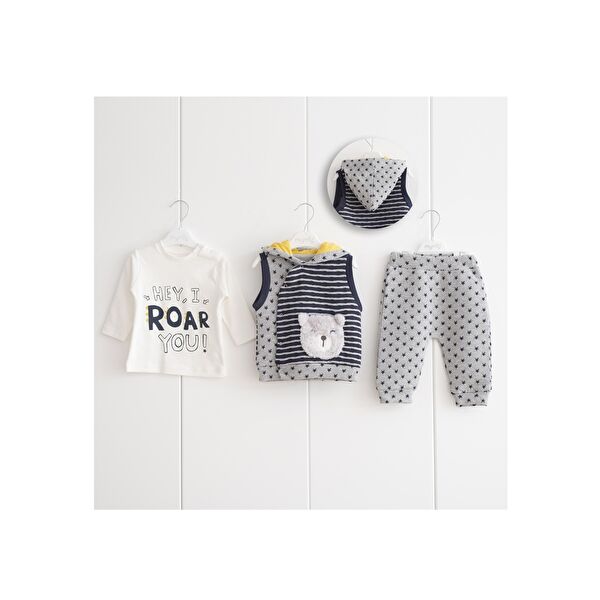 Baby Uzun Kollu Pamuklu Erkek Bebek 3'lü Takım Baby Uzun Kollu Pamuklu Erkek Bebek 3'lü Takım