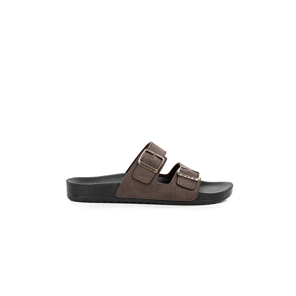 Muya Çift Bantlı Toka Detaylı Erkek Terlik