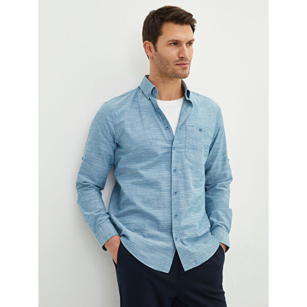 LCW BASIC Regular Fit Uzun Kollu Poplin Erkek Gömlek LCW BASIC Regular Fit Uzun Kollu Poplin Erkek Gömlek