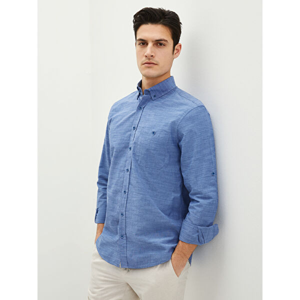 LCW BASIC Regular Fit Uzun Kollu Poplin Erkek Gömlek LCW BASIC Regular Fit Uzun Kollu Poplin Erkek Gömlek