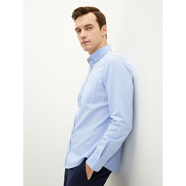 LCW BASIC Regular Fit Uzun Kollu Oxford Erkek Gömlek