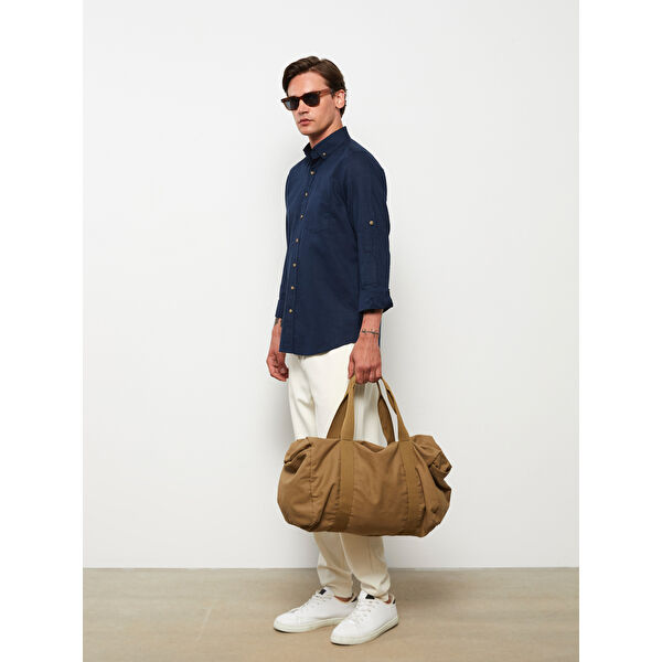 Regular Fit Uzun Kollu Keten Erkek Gömlek