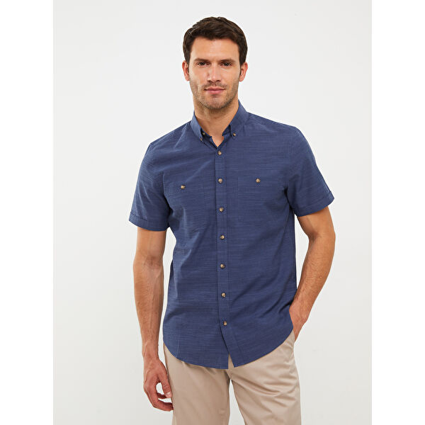 LCW BASIC Regular Fit Kısa Kollu Poplin Erkek Gömlek LCW BASIC Regular Fit Kısa Kollu Poplin Erkek Gömlek
