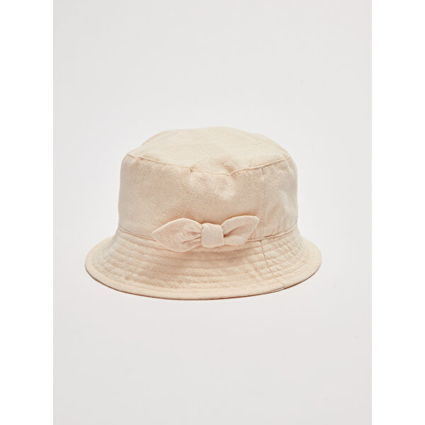 Fiyonk Detaylı Kız Bebek Şapka