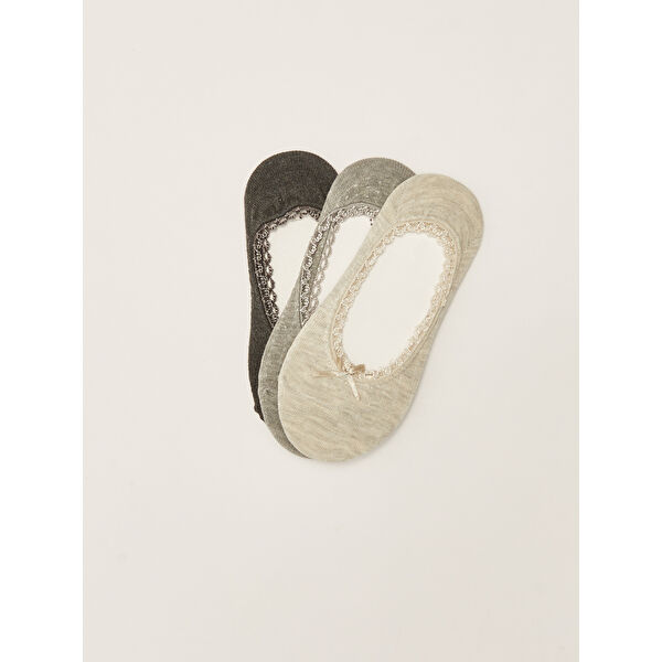 LCW DREAM Nakışlı Kadın Babet Çorap 3'lü Paket