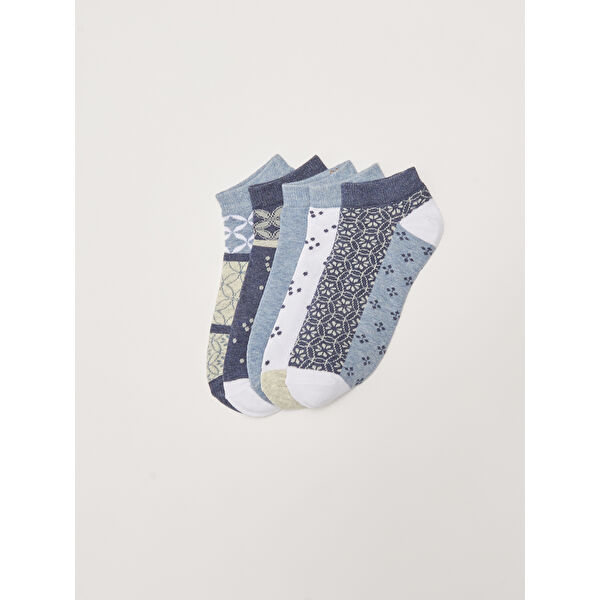 Desenli Kadın Patik Çorap 5'li Paket