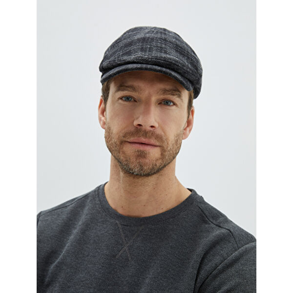 Desenli Kaşe Erkek Kasket Şapka