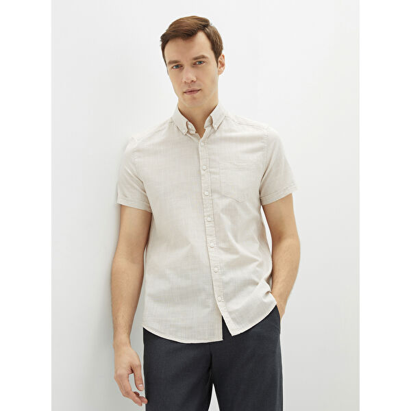 LCW CLASSIC Slim Fit Kısa Kollu Ekose Poplin Gömlek LCW CLASSIC Slim Fit Kısa Kollu Ekose Poplin Gömlek