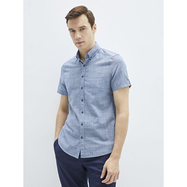 LCW CLASSIC Slim Fit Kısa Kollu Ekose Poplin Gömlek LCW CLASSIC Slim Fit Kısa Kollu Ekose Poplin Gömlek