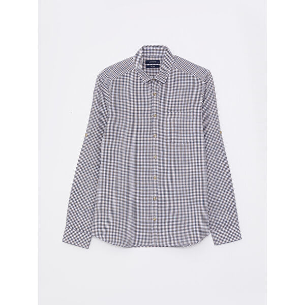 LCW CLASSIC Slim Fit Uzun Kollu Ekose Poplin Erkek Gömlek
