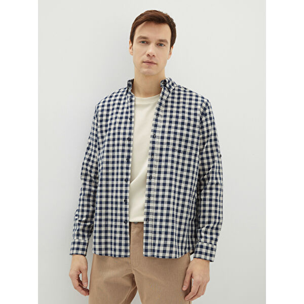LCW CLASSIC Regular Fit Uzun Kollu Ekose Poplin Erkek Gömlek