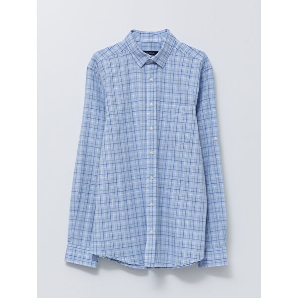 LCW CLASSIC Regular Fit Uzun Kollu Ekose Poplin Erkek Gömlek