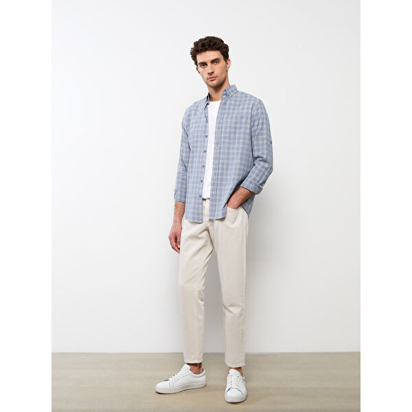 LCW CLASSIC Regular Fit Uzun Kollu Ekose Poplin Erkek Gömlek