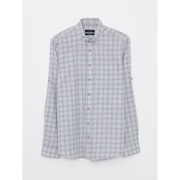 LCW CLASSIC Regular Fit Uzun Kollu Ekose Poplin Erkek Gömlek