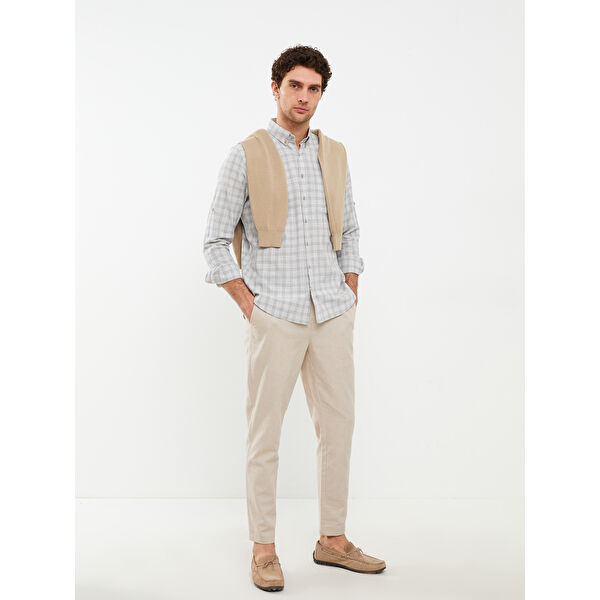 LCW CLASSIC Regular Fit Uzun Kollu Ekose Poplin Erkek Gömlek