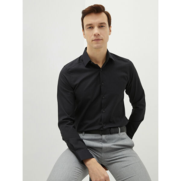 Slim Fit Uzun Kollu Oxford Erkek Gömlek