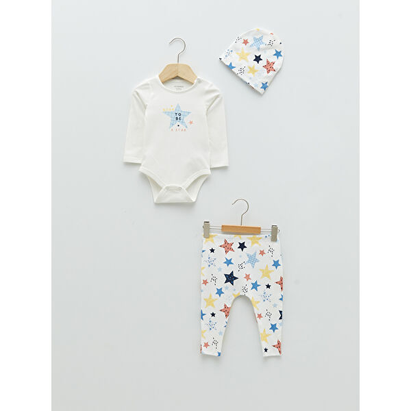 Bisiklet Yaka Uzun Kollu Baskılı Erkek Bebek 3'lü Takım Bisiklet Yaka Uzun Kollu Baskılı Erkek Bebek 3'lü Takım