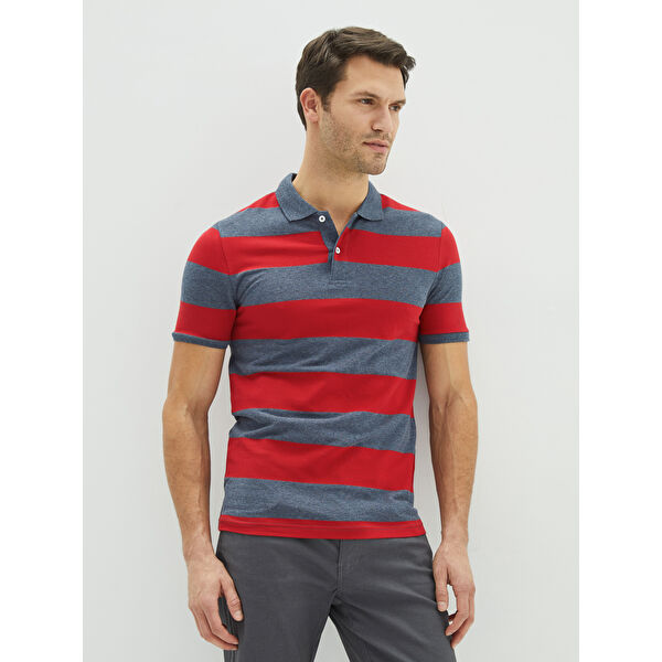 LCW CLASSIC Polo Yaka Kısa Kollu Çizgili Pike Erkek Tişört