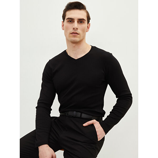 LCW BASIC V Yaka Uzun Kollu Penye Erkek Tişört LCW BASIC V Yaka Uzun Kollu Penye Erkek Tişört