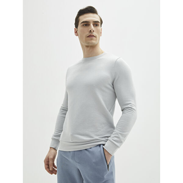 LCW BASIC Bisiklet Yaka Uzun Kollu Erkek Sweatshirt