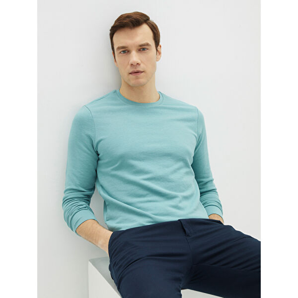 LCW BASIC Bisiklet Yaka Uzun Kollu Erkek Sweatshirt