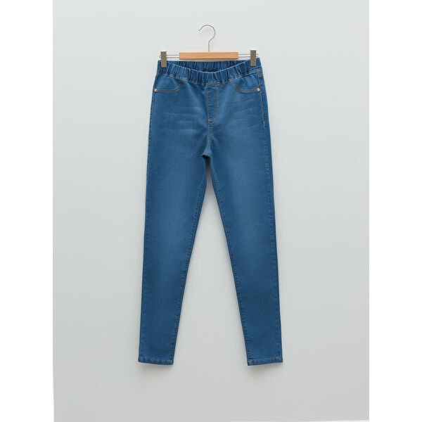 Beli Lastikli Super Skinny Fit Kız Çocuk Jean Pantolon