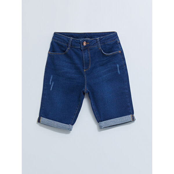 Basic Pamuklu Kız Çocuk Jean Şort
